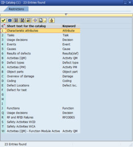 Catalog in SAP PM - VaibhavERP